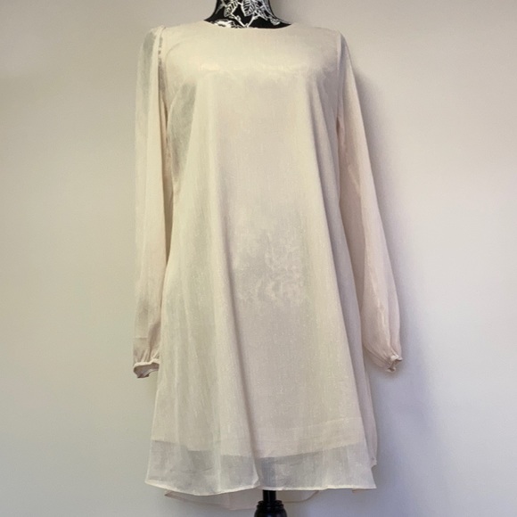 ANDREE BY UNIT | Dresses | Ivory Shimmer Long Sleeve Dresssizes | Poshmark